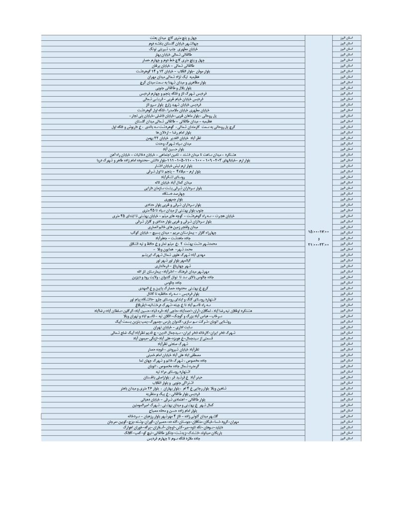 جدول قطعی برق کرج و استان البرز امروز سه شنبه 11 شهریور 1404 - قاب فردا
